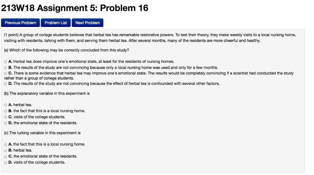Solved 213w18 Assignment 5 Problem 16 Previous Problem