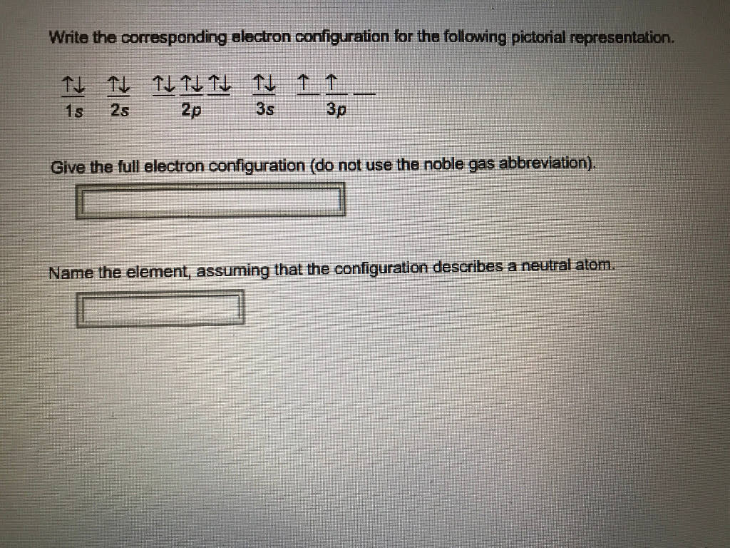 Solved Write The Corresponding Electron Configuration For