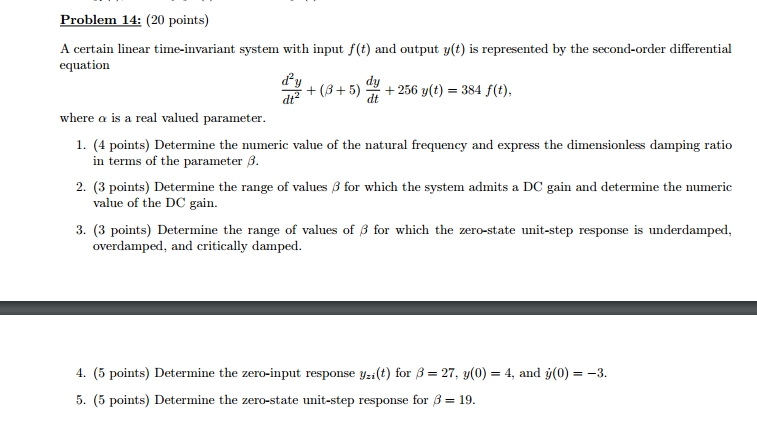 Solved A certain linear time-invariant system with input | Chegg.com