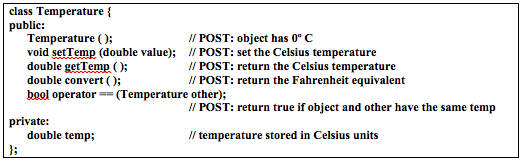Solved class Temperature f public f POST: object has 0° C | Chegg.com