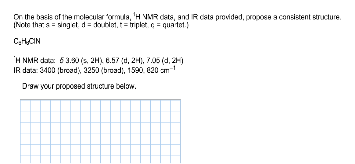 On the basis of the molecular formula, ^1H NMR data, | Chegg.com