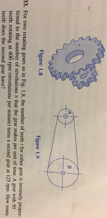 Solved For two rotating gears as in Fig. 1.8, the number | Chegg.com