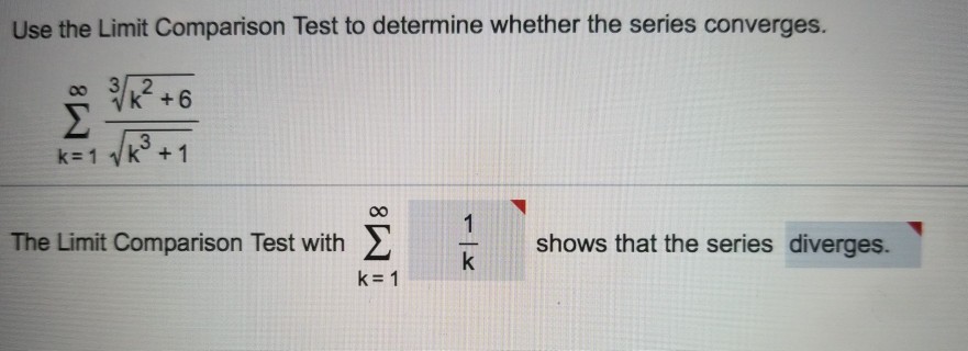 Solved Use the Limit Comparison Test to determine whether | Chegg.com