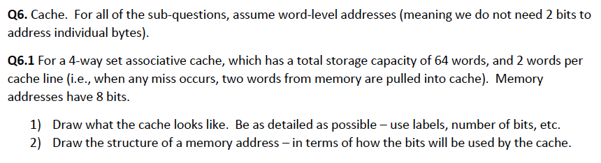 Solved Cache. For all of the sub-questions, assume | Chegg.com
