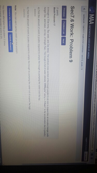 Solved Sec7.6 Work: Problem 11 | Chegg.com