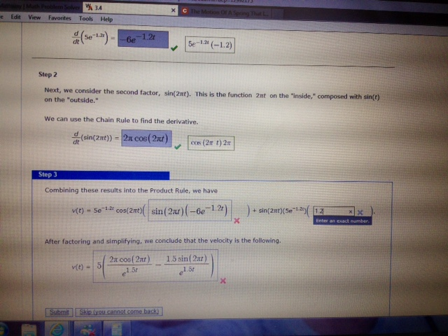 Solved 3A e Edit View Favorites Tools Help Se"1.2 dt 5e-1.2 | Chegg.com