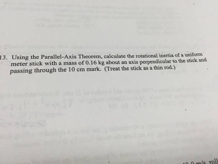 Solved Using the Parallel - Axis Theorem, calculate the | Chegg.com