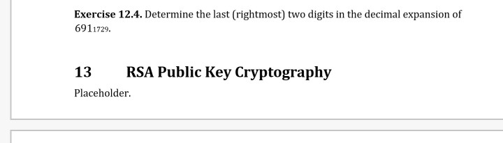 Solved Exercise 12.4. Determine the last (rightmost) two | Chegg.com