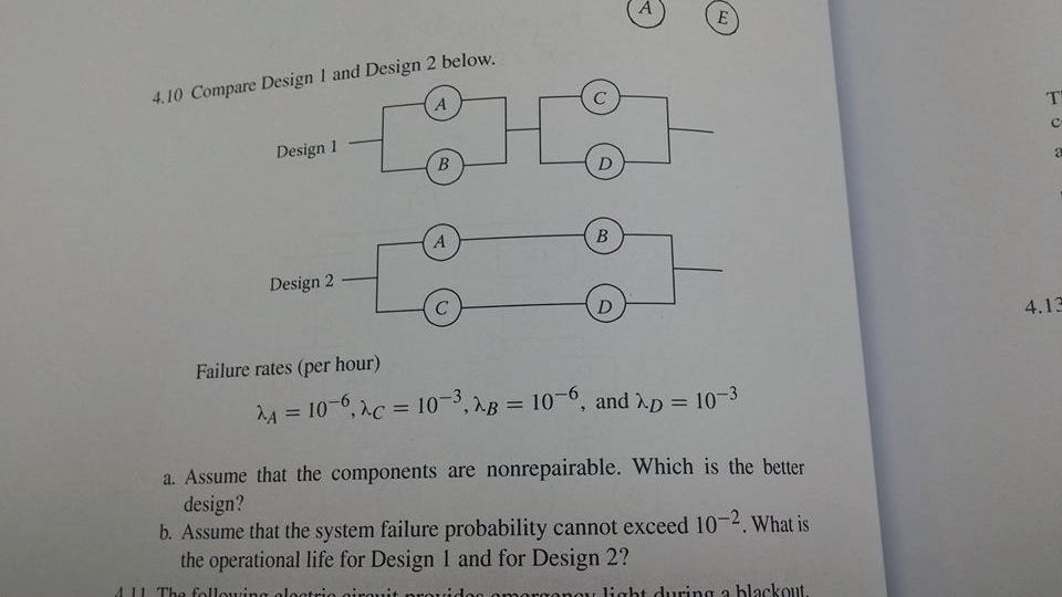 Solved Failure rates(per hour) lamda A=10 -6, lamda C=10 -3, | Chegg.com