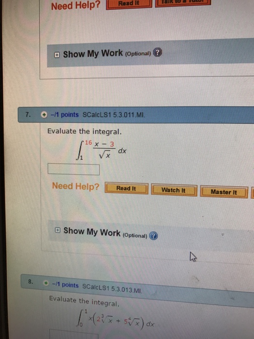 Solved Evaluate the integral. integral_1^16 x - 3/squareroot | Chegg.com