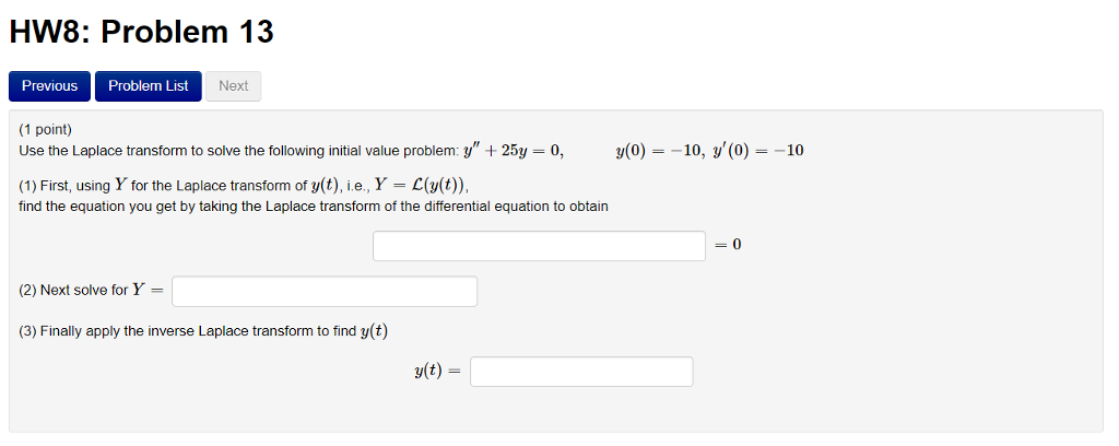 Solved HW8: Problem 13 Previous Problem List Next (1 point) | Chegg.com