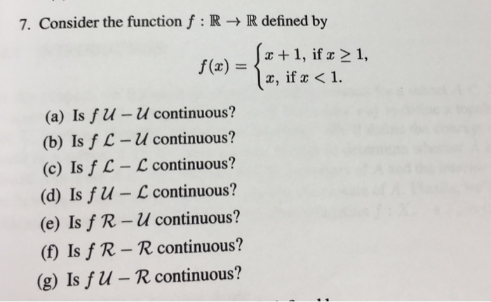 Solved Consider the function f: R rightarrow R defined by | Chegg.com