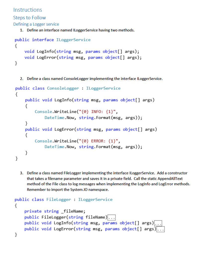 Solved IN C#: Dependency injection describes a process | Chegg.com