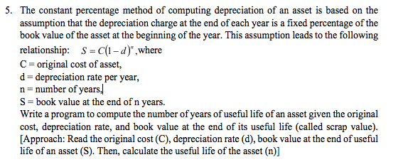 Solved 5. The constant percentage method of co g | Chegg.com
