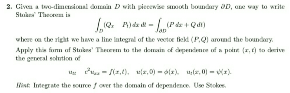 2. Given a two-dimensional domain D with piecewise | Chegg.com