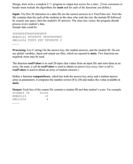 Solved Design, then write a complete C++ program lo output | Chegg.com