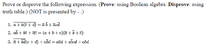 Solved Prove or disprove the following expression. (Prove: | Chegg.com Solved Prove or disprove the following expression. (Prove: | Chegg.com