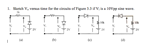 Solved 1. Sketch Vo versus time for the circuits of Figure | Chegg.com