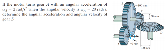 Solved: If The Motor Turns Gear A With An Angular Accelera... | Chegg.com