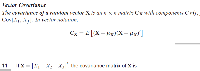 Vector Covariance The covariance ofa random vector X | Chegg.com