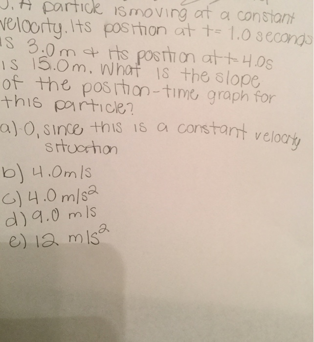 Solved A particle is moving at a constant velocity. Its | Chegg.com