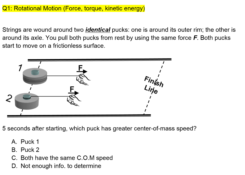 Solved Q1: Rotational Motion (Force, torque, kinetic energy) | Chegg.com