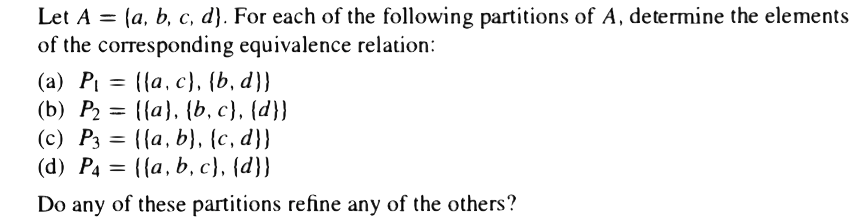 Solved Let A = (a, b,c ,d ). For each of the following | Chegg.com