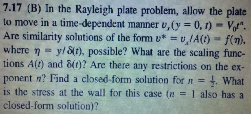 Solved Using Rayleigh partial differential equation for an | Chegg.com