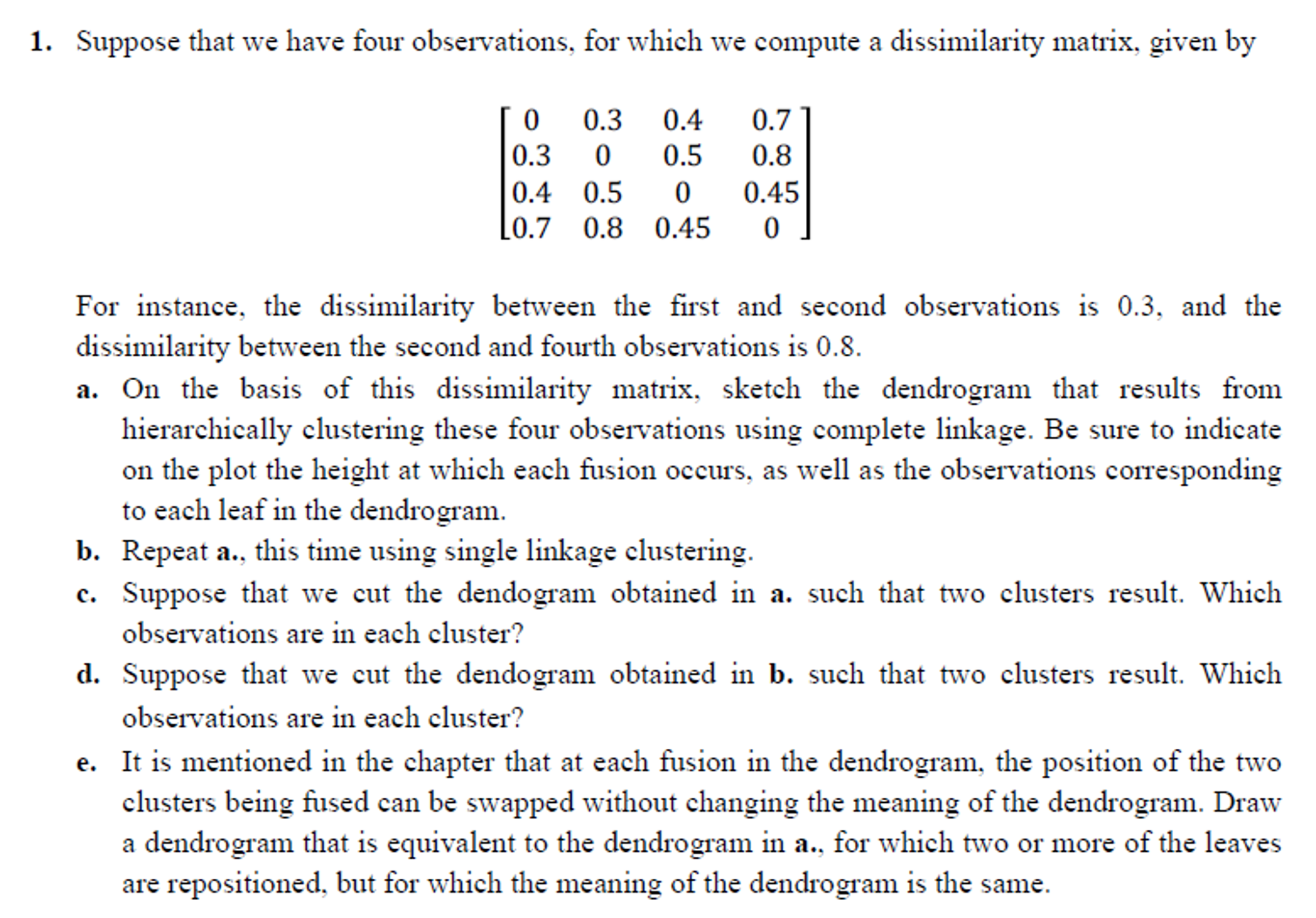 Solved Suppose that we have four observations, for which we | Chegg.com