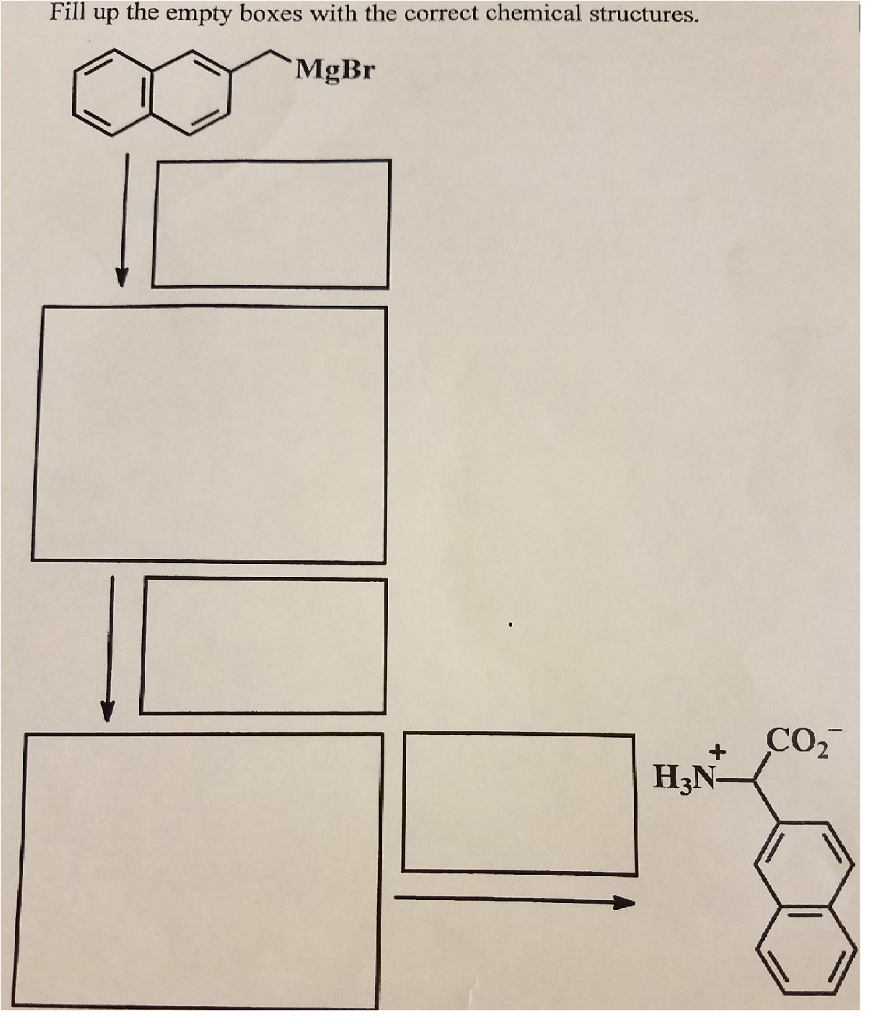 Solved Fill up the empty boxes with the correct chemical | Chegg.com