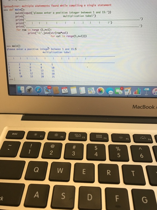 Solved I'm trying to create a multiplication table using | Chegg.com