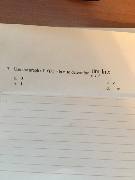 Solved Use the graph of f(x) = ln x to determine lim x tends | Chegg.com