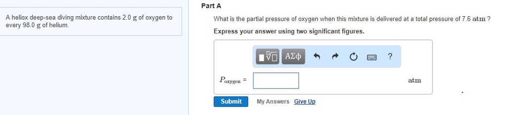 Solved A heliox deep-sea diving mixture contains 2.0 g of | Chegg.com