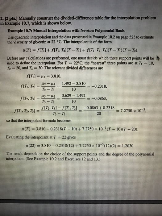 Solved Manually construct the divided-difference table for | Chegg.com
