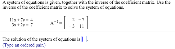 Solved A system of equations is given, together with the | Chegg.com