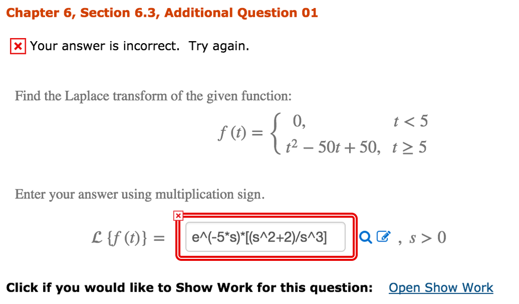 Solved Find the Laplace transform of the given function: | Chegg.com