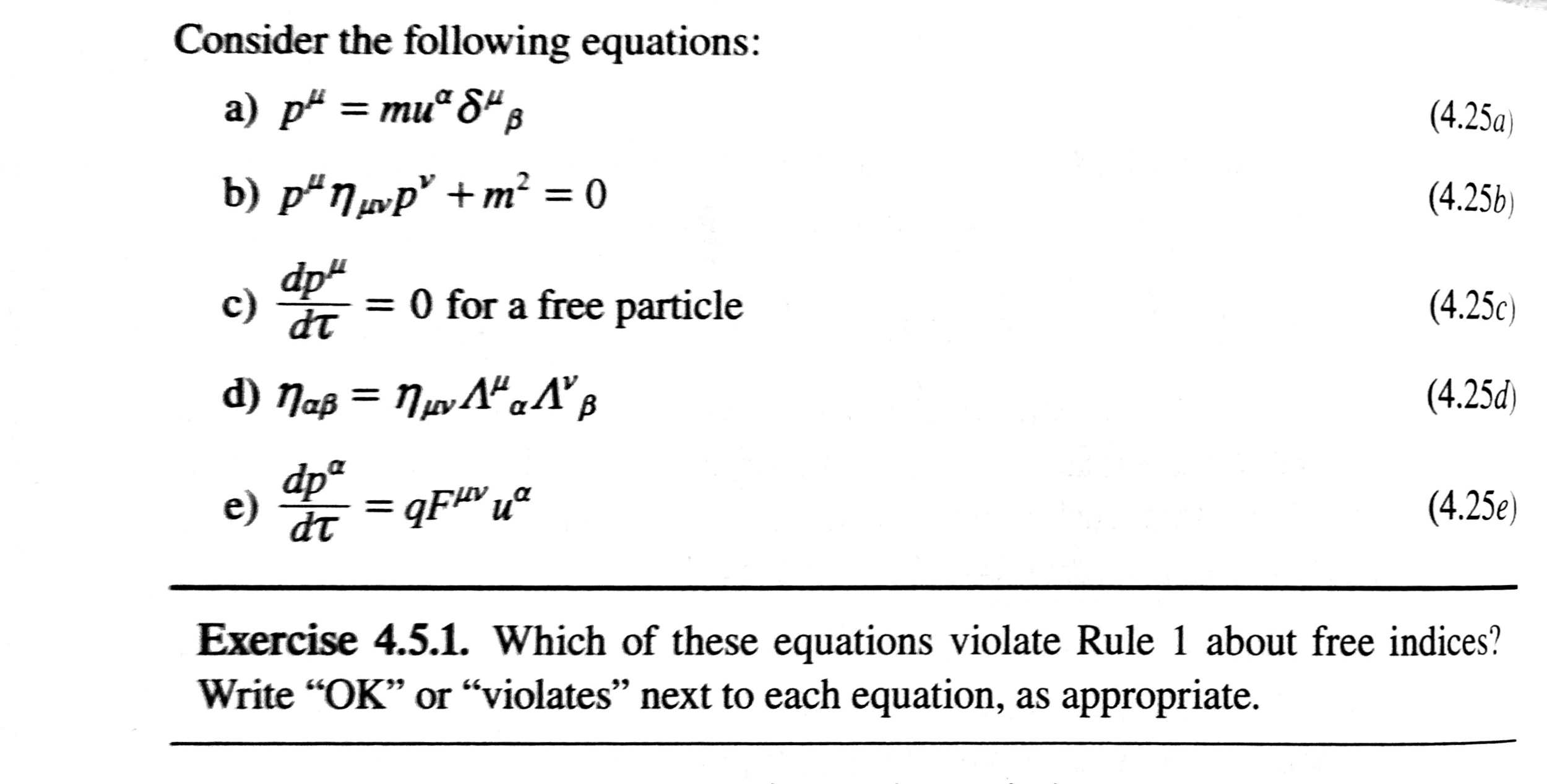 Solved Consider the following equations: p^mu = mu^alpha | Chegg.com