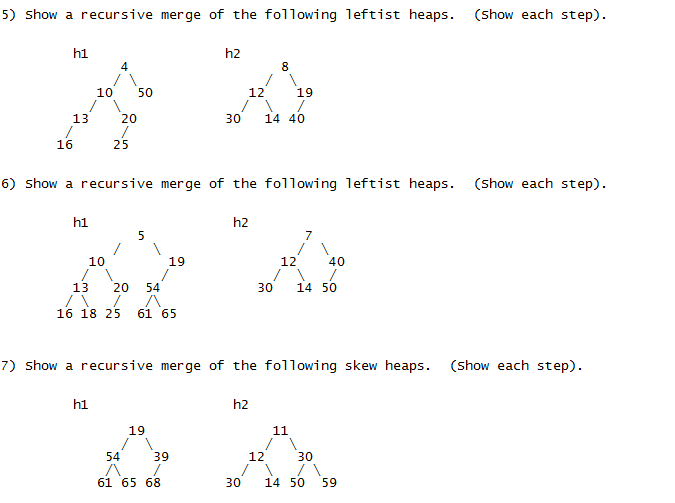 Solved Show a recursive merge of the following leftist | Chegg.com
