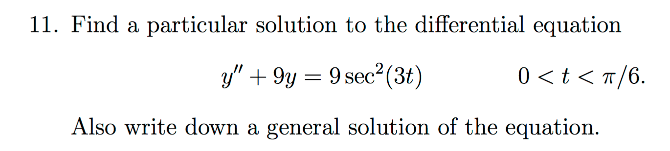 Solved Find a particular solution to the differential | Chegg.com