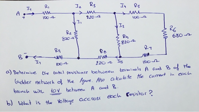 Solved Determine the total resistance between terminals A | Chegg.com