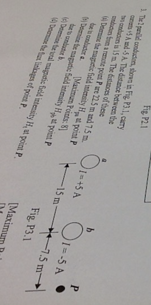 Solved Fig P2.1 J. Thc 2 paral conductors, shown in Fig | Chegg.com
