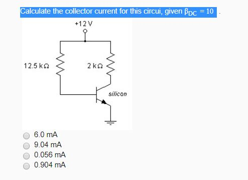 Solved Calculate the collector current for this circui, | Chegg.com