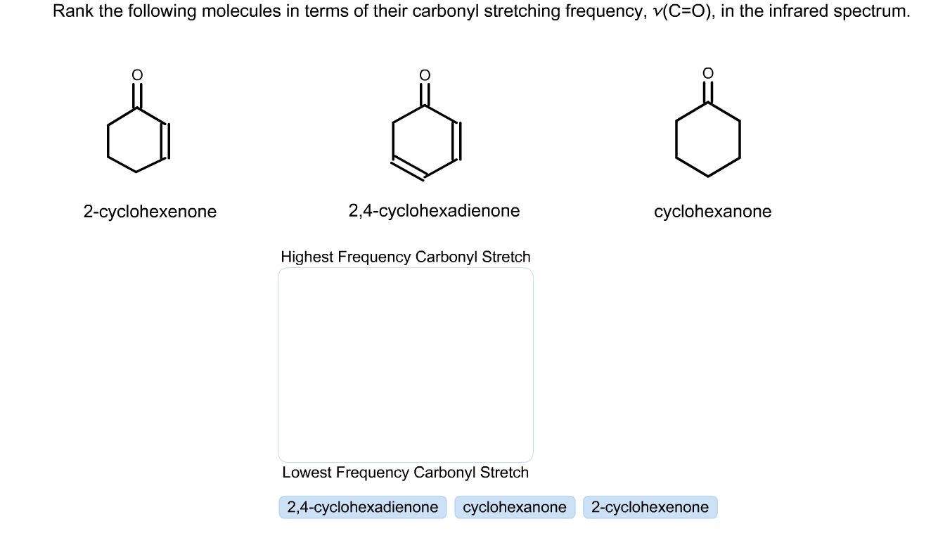 Solved Rank the following molecules in terms of their | Chegg.com