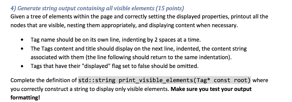 4 Generate String Output Containing All Visible