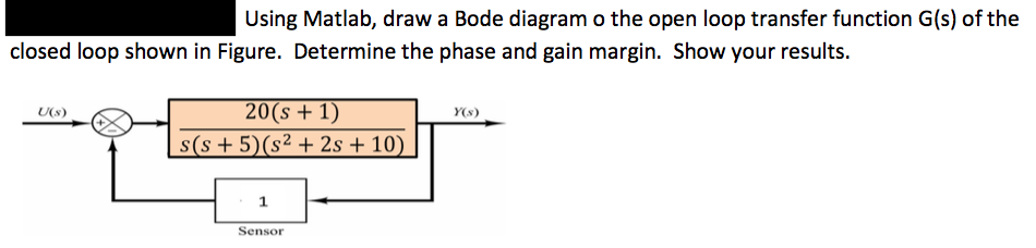 Solved Using Matlab, draw a Bode diagram o the open loop | Chegg.com