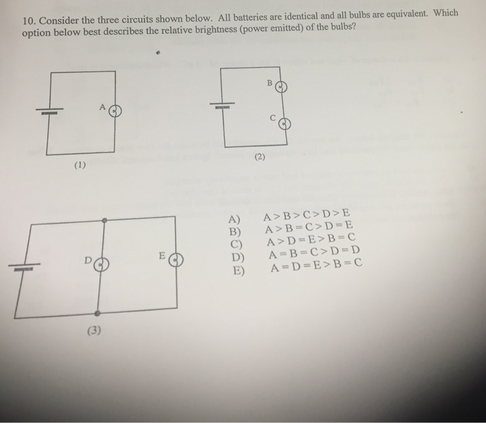 Solved 10. Consider the three circuits shown below. All | Chegg.com