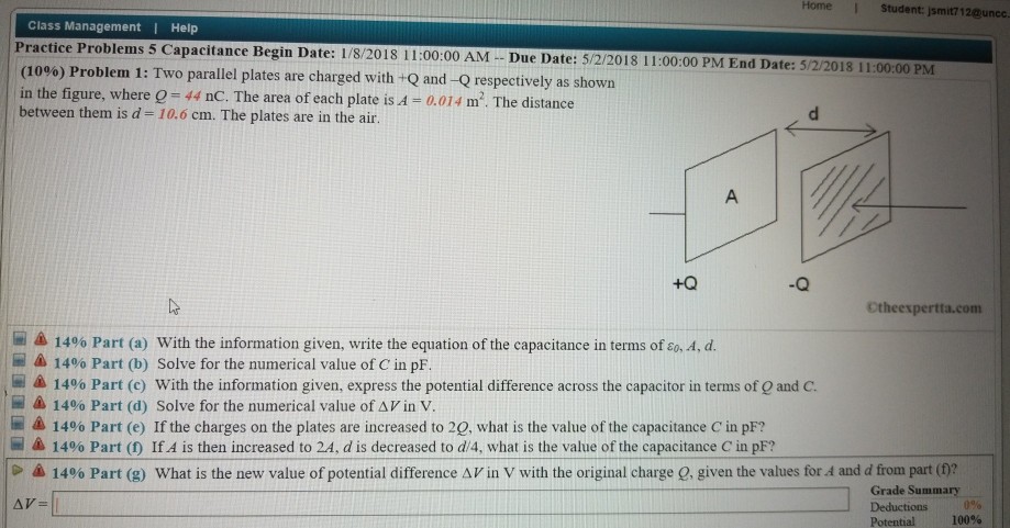 Solved Home I Student: jsmit7 12@uncc. Class Management Help | Chegg.com