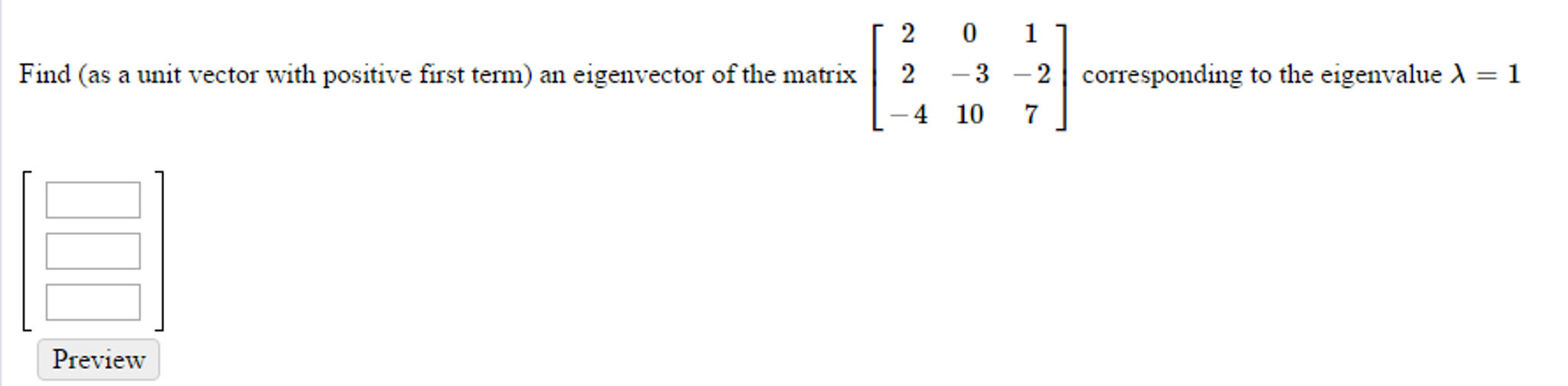 Solved LINEAR/MATRIX ALGEBRA: Find (as a unit vector with | Chegg.com