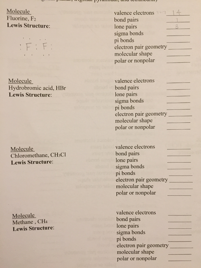 Solved та, опи Рутиппаи, ипа ссисипи) Molecule Fluorine, F2 | Chegg.com