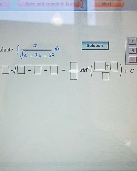 Solved Save And Complete Lat Solution Aluate Dx 5 4 3x X2 Chegg